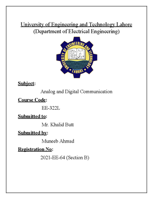 Analog to Digital Communication Lab - Analog to Digital Communication ...