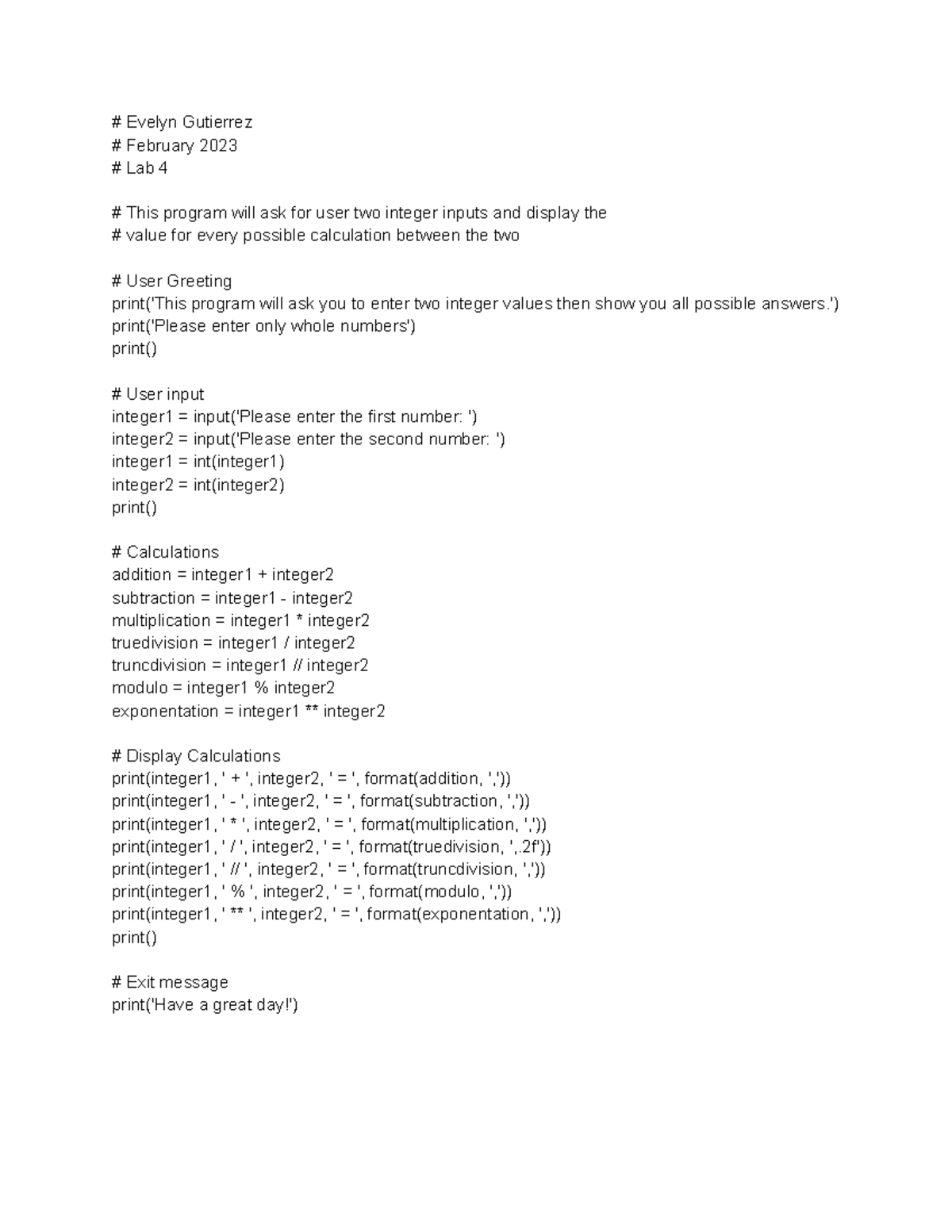 Python Lab 4 - CSE 125 - CSUSB - Studocu