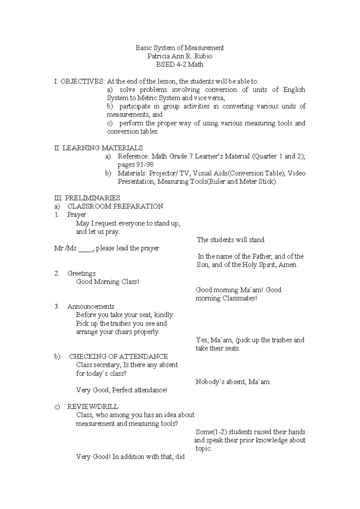 Basic System of Measurement - Basic System of Measurement Patricia Ann ...