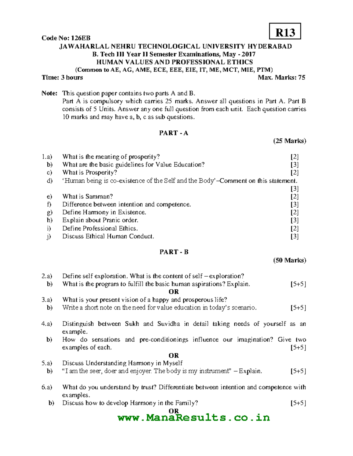 Question paper of HVPE - Hvpe - Code No: 126EB JAWAHARLAL NEHRU ...