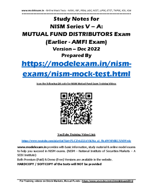 Nism Exam Mock Test Questions and Answer - PRACTICE KIT – PAPER 1 No ...