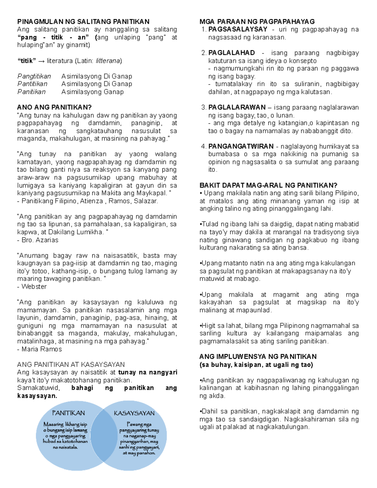 Panitikan Reviewer - Pagsusuri ng maikling kwento - PINAGMULAN NG ...