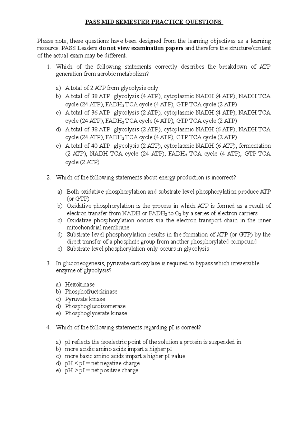 Sample/practice exam 2019, questions - PASS MID SEMESTER PRACTICE ...