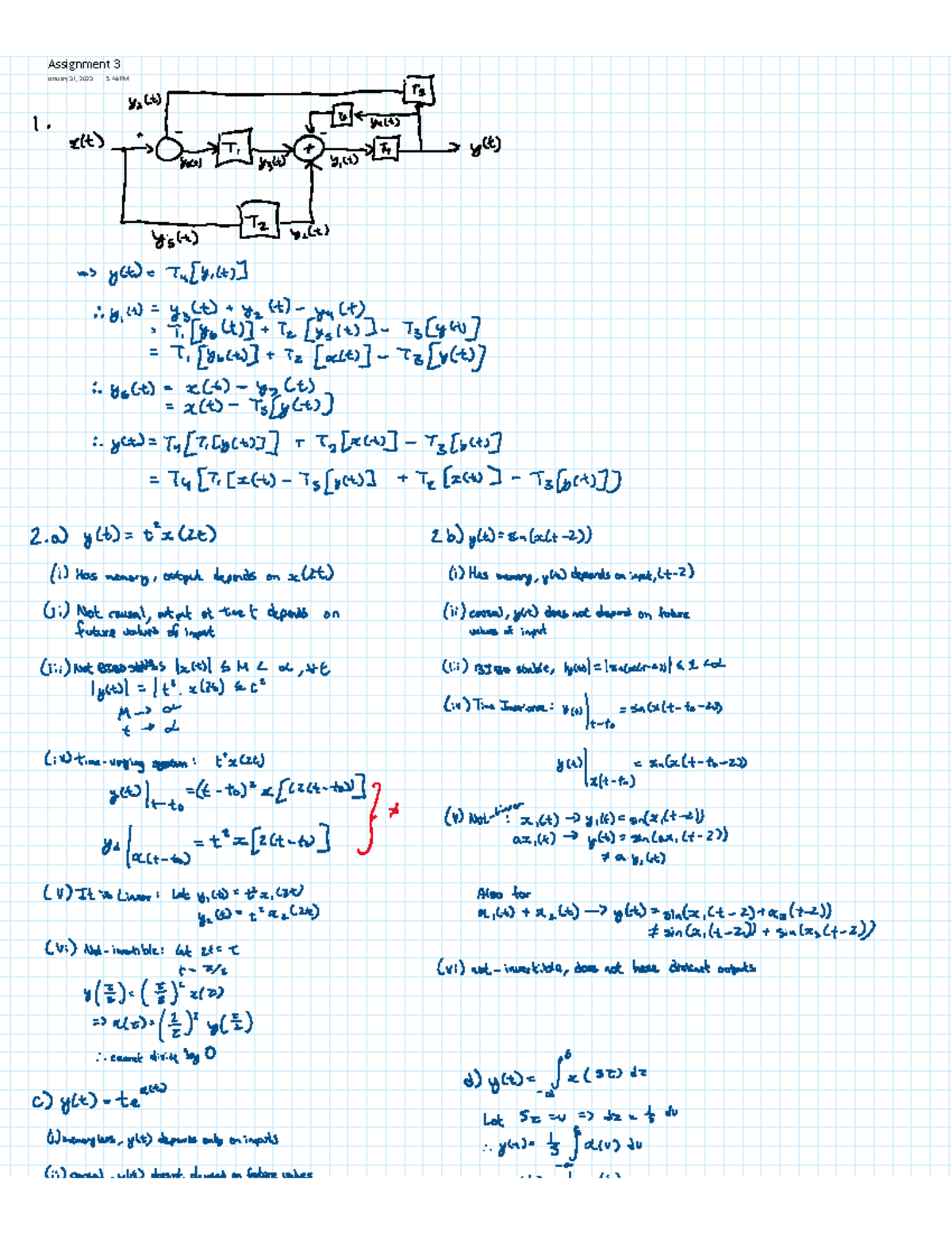 2MT3 Assignment 3 - Math 222 - Assignment 3 January 31, 2023 5:48 PM - Studocu