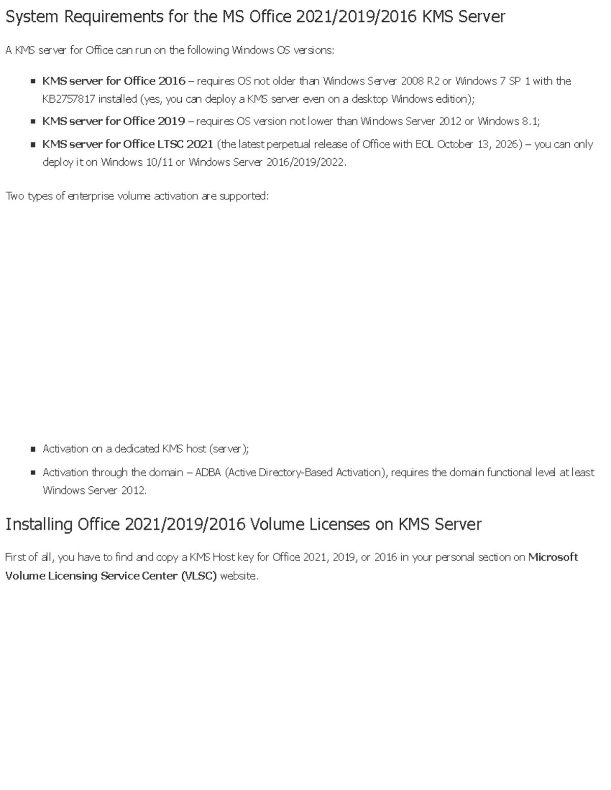 Configuring KMS License Server for Office 2021 2019 2016 Volume ... Configuring KMS License Server for Office 2021 2019 2016 Volume ...