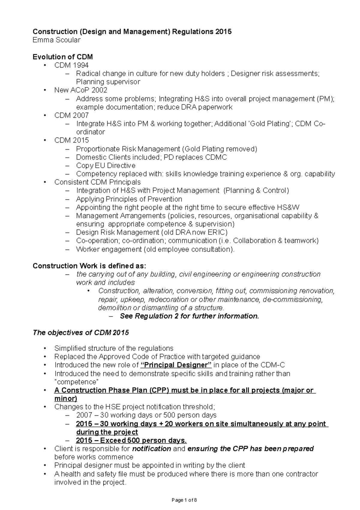 CDM Regulations 2015 - Construction (Design and Management) Regulations ...