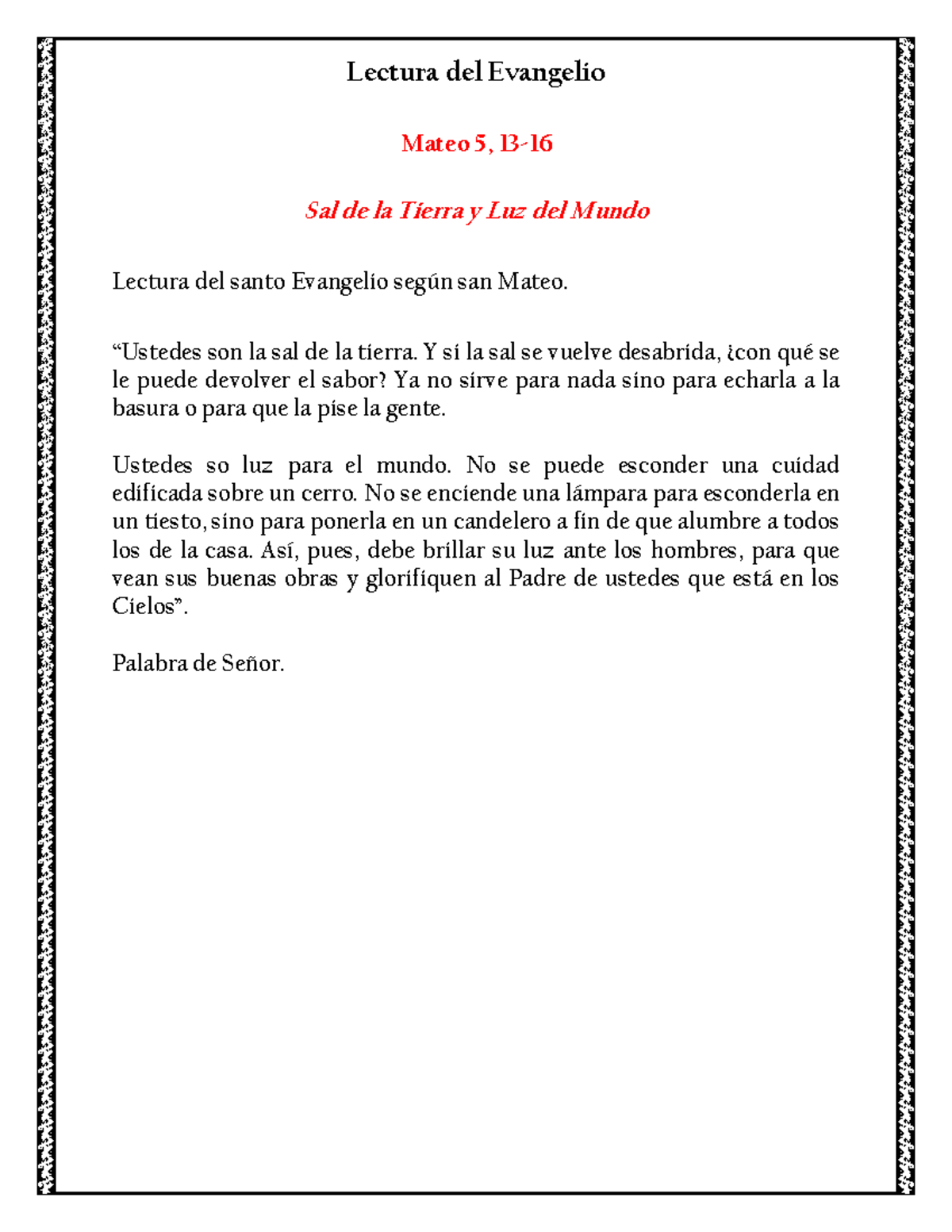 PC wedding-evangelio-spanish-mateo-5-13-16 - Lectura del Evangelio ...