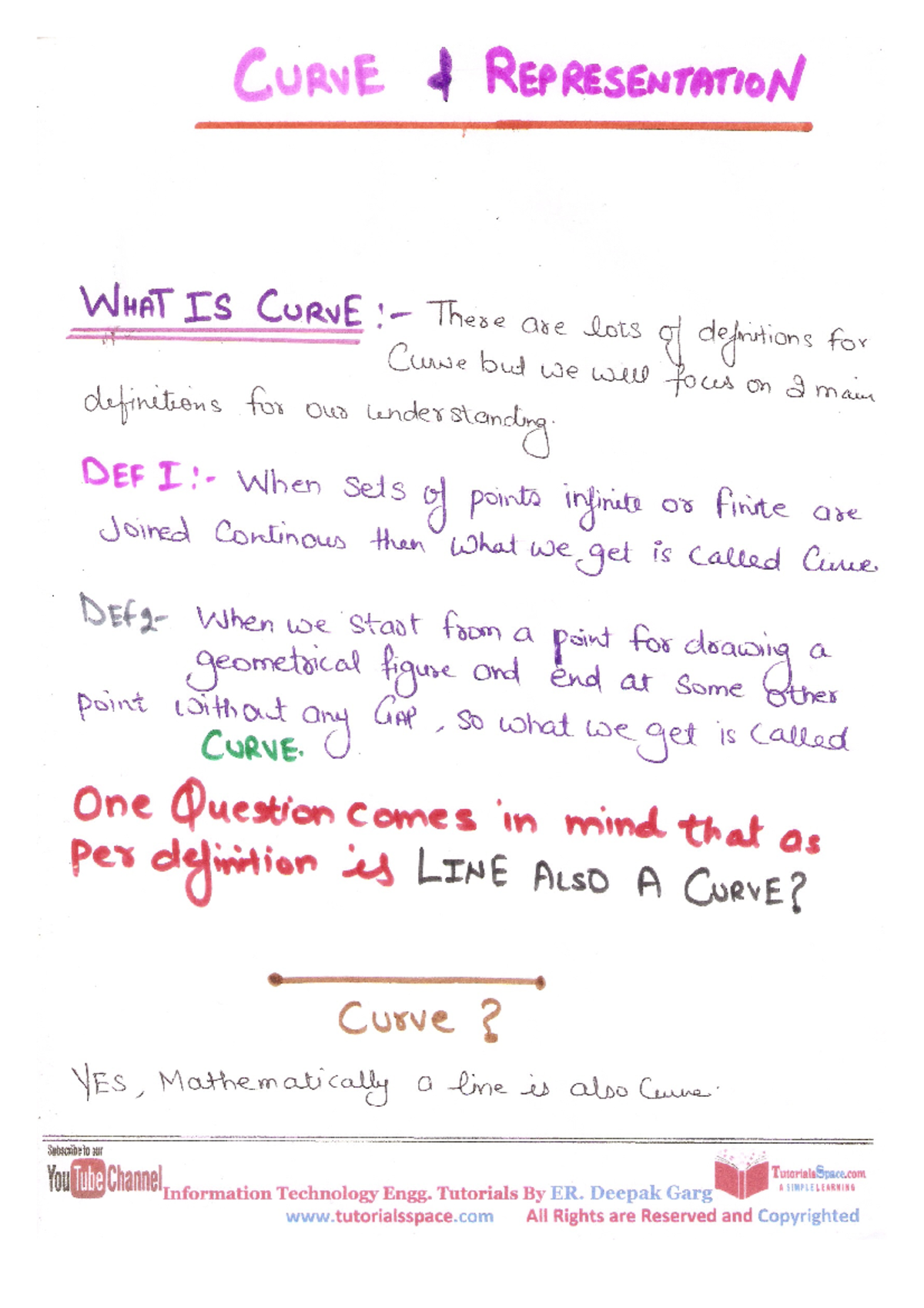 Curves And Its Representation - Computer Science - Studocu