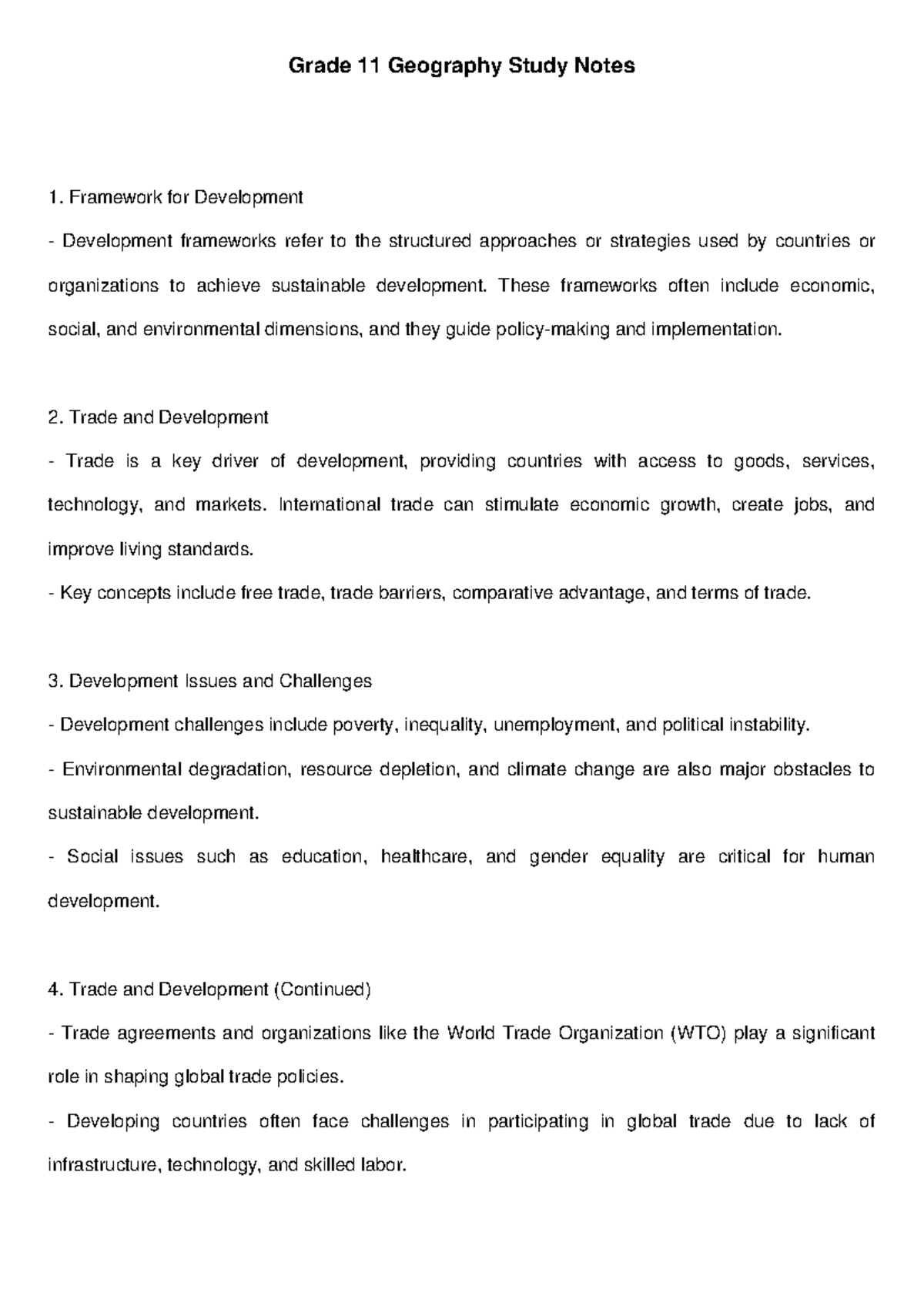 Grade 11 Geography Study Notes - Grade 11 Geography Study Notes ...