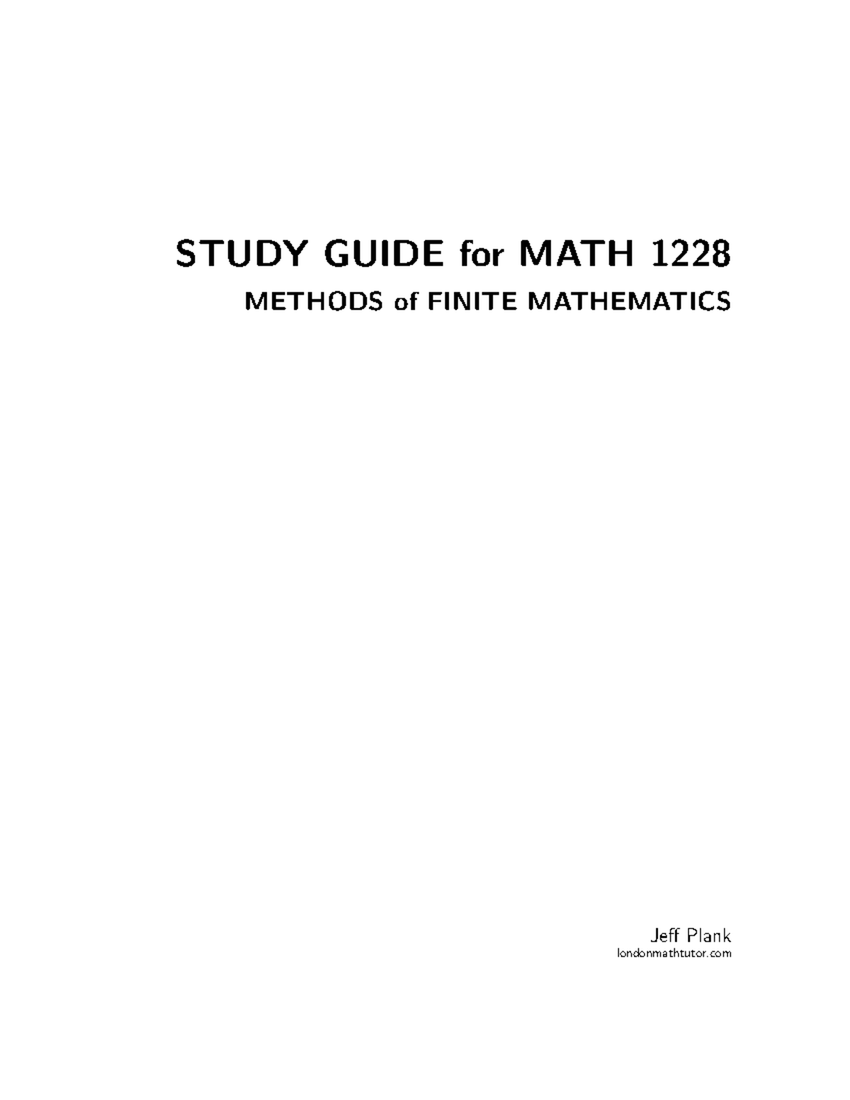 Coursehero 1228 - n/a - STUDY GUIDE for MATH 1228 METHODS of FINITE ...