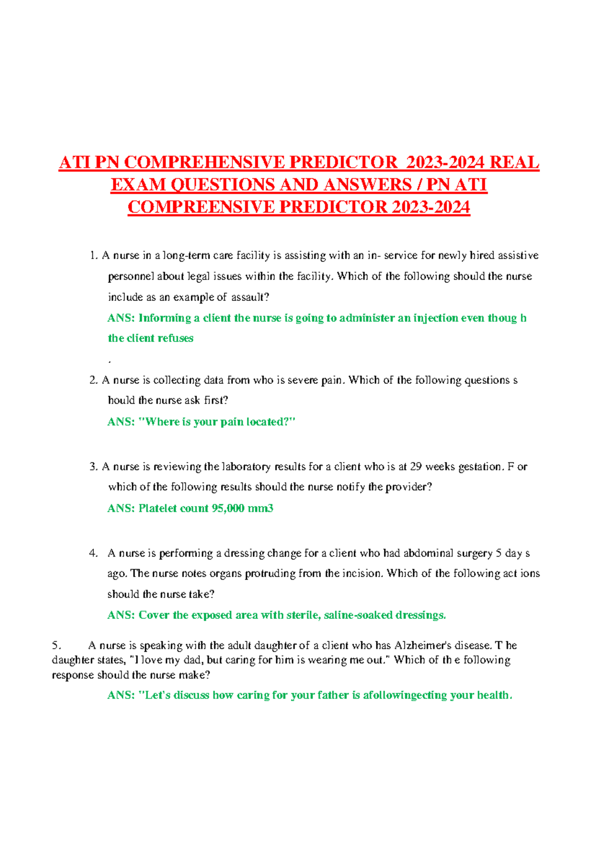 COMP PN 2020 - Complex adult health exam 1 Complex adult health exam 1 ...