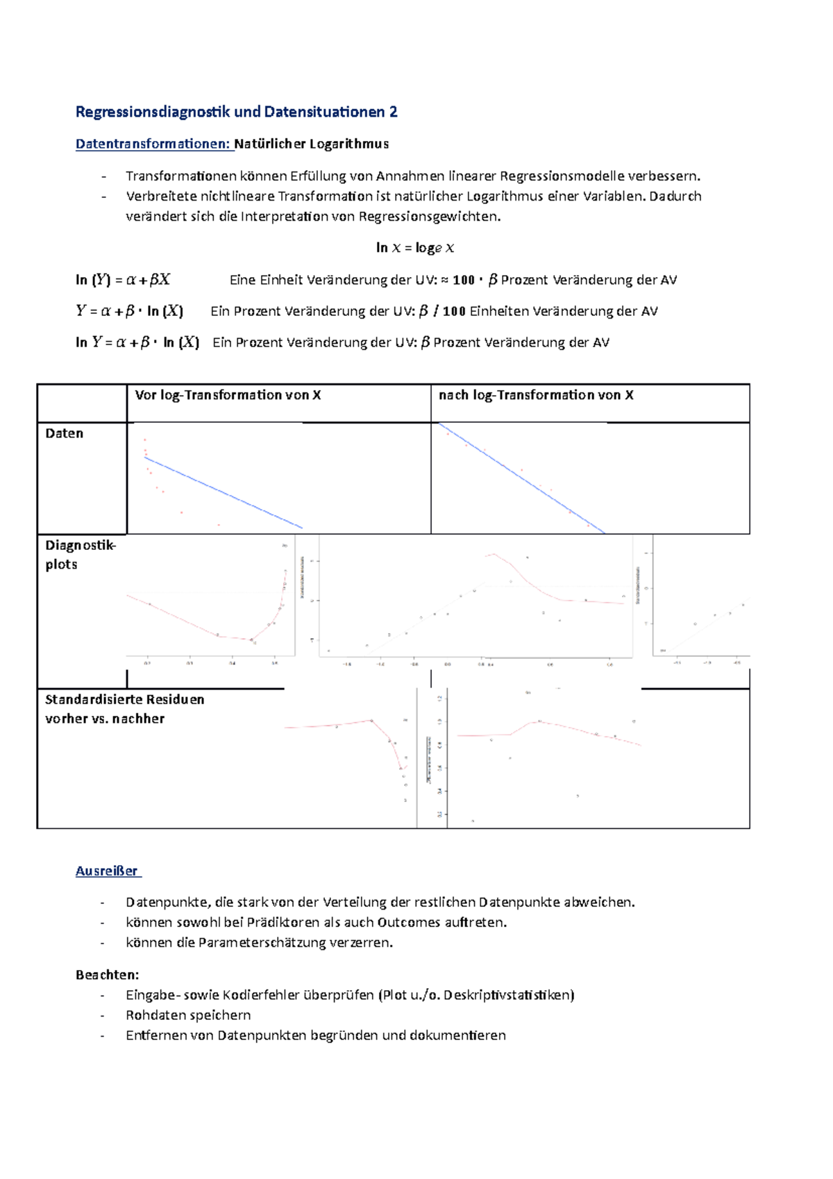 Regressionsdiagnostik und Datensituationen 2 - Multivariate ...