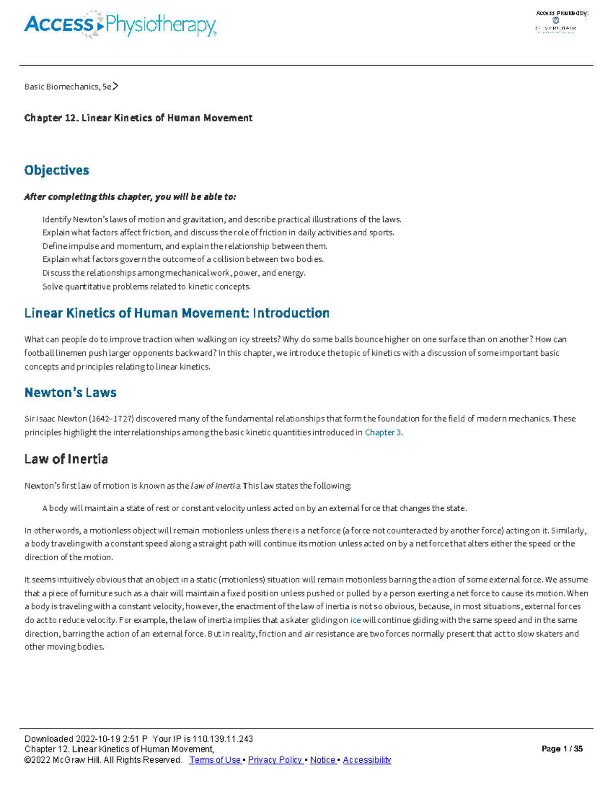 Chapter 12. Linear Kinetics of Human Movement - Basic Biomechanics, 5eï ...
