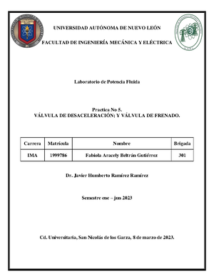 Practica 6 2078141 - Práctica 6 laboratorio de potencia fluida Mario bello - UNIVERSIDAD ...