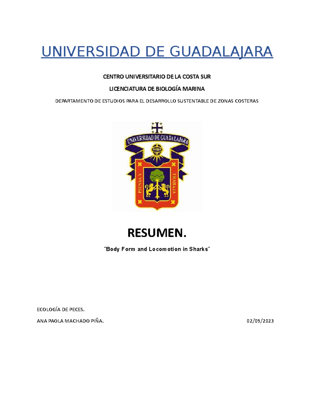 Universidad DE Guadalajara - UNIVERSIDAD DE GUADALAJARA CENTRO ...