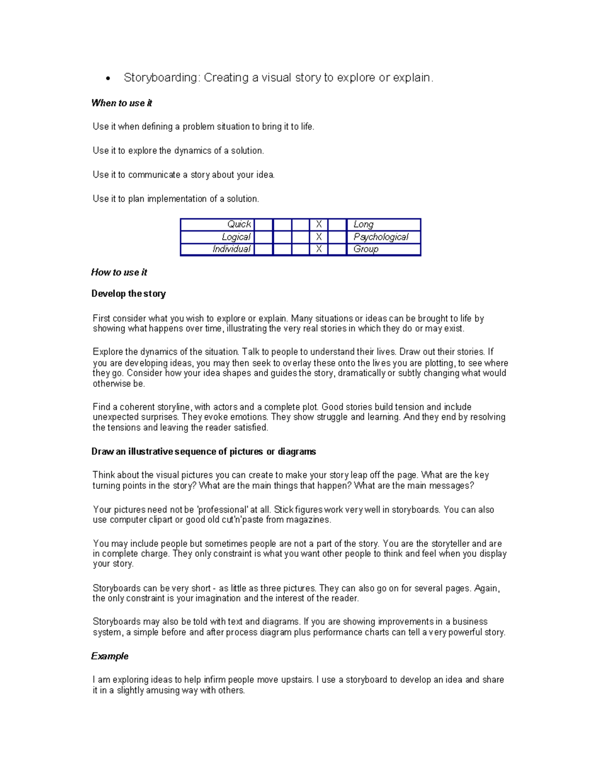 Storyboarding - Lecture notes - • Storyboarding: Creating a visual ...