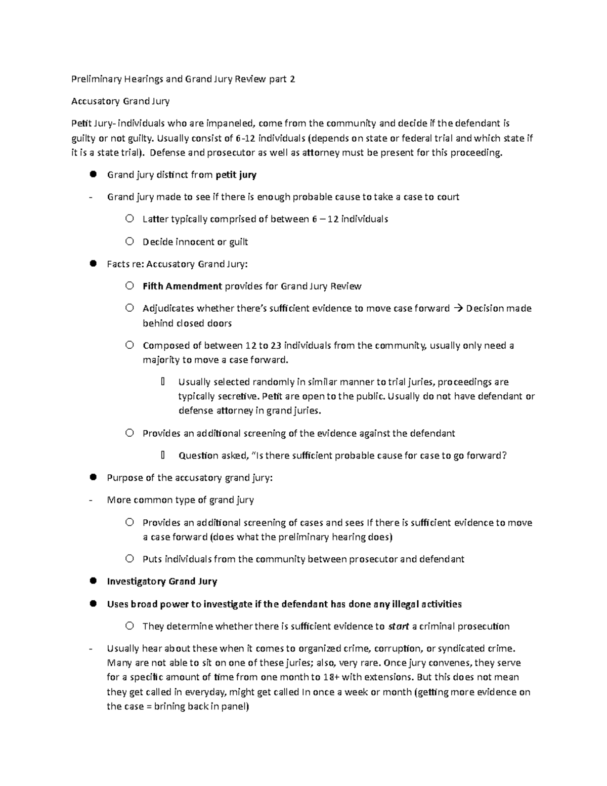 Week 09 - notes for prosecition and adjudication - Preliminary Hearings ...