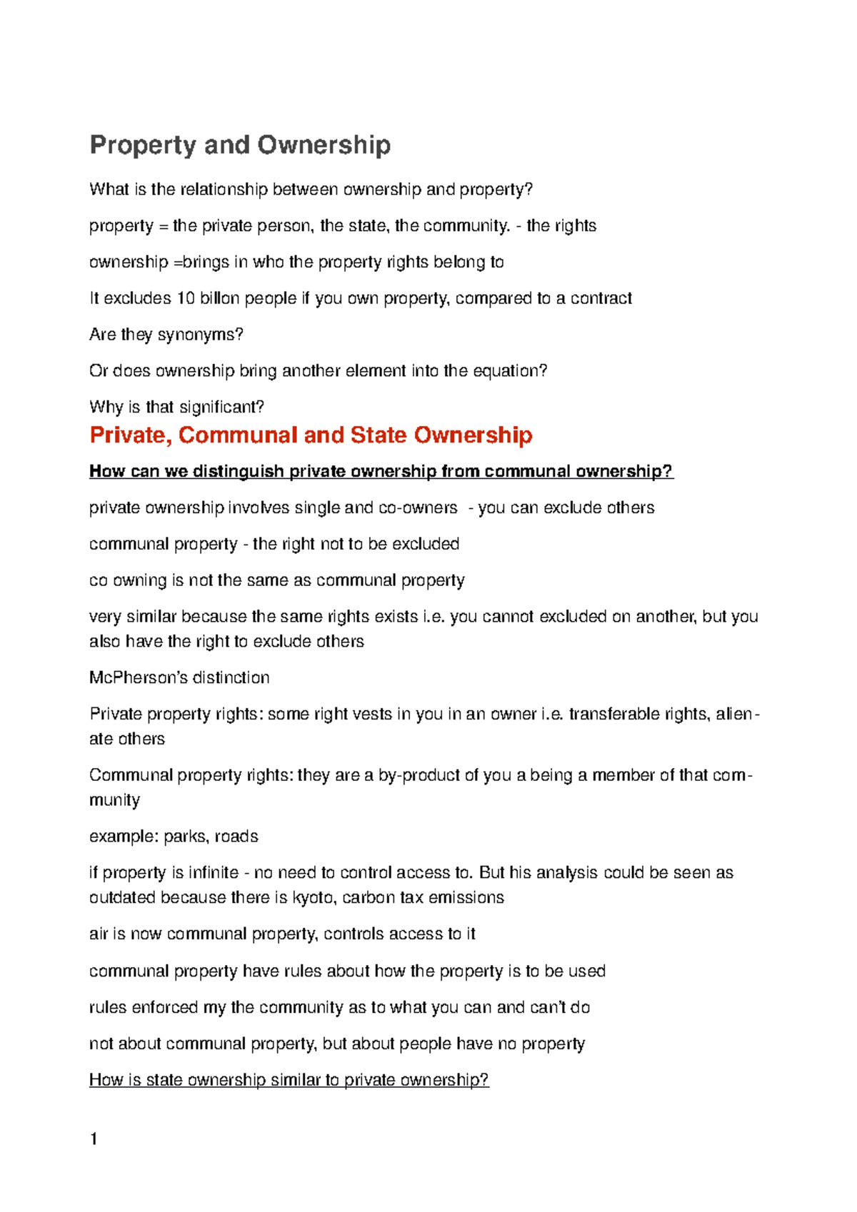 Property and Ownership - Property and Ownership What is the ...