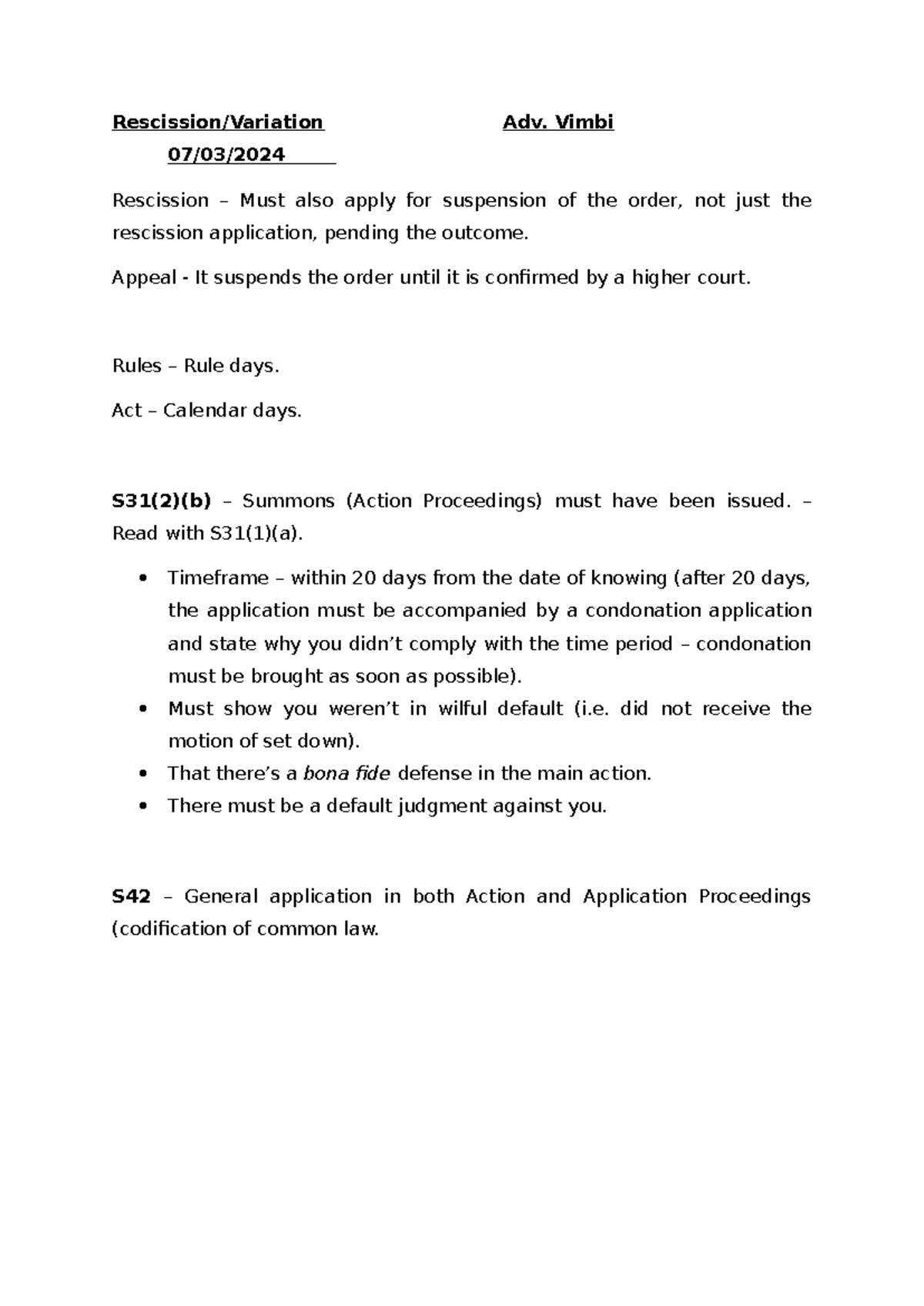 Rescission - Rescission/Variation Adv. Vimbi 07/03/ Rescission – Must ...