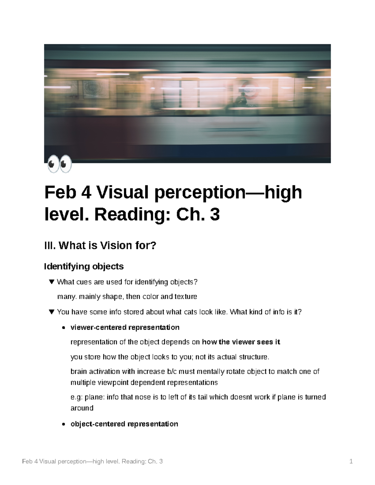 Feb 4 Visual perceptionhigh level - 👀 Feb 4 Visual perception—high ...