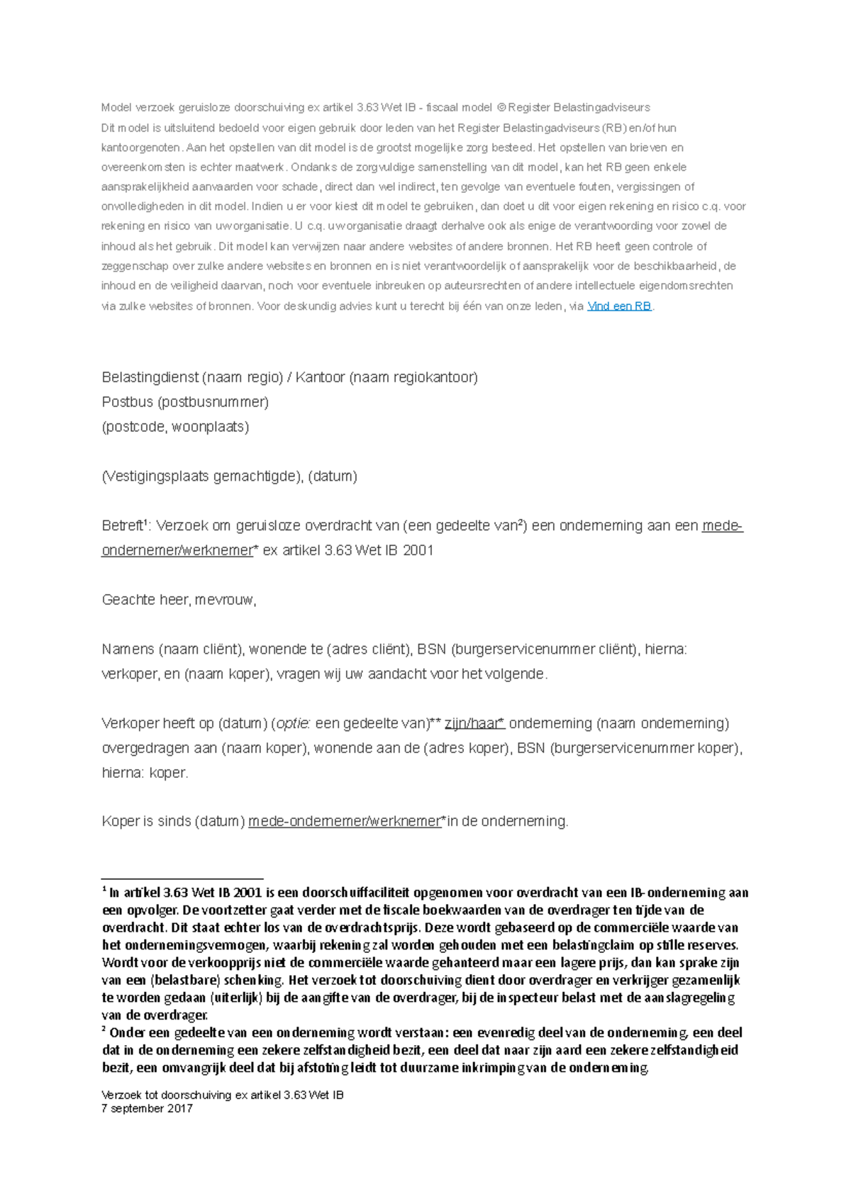 Verzoek doorschuiving ex artikel 3 - Model verzoek geruisloze ...