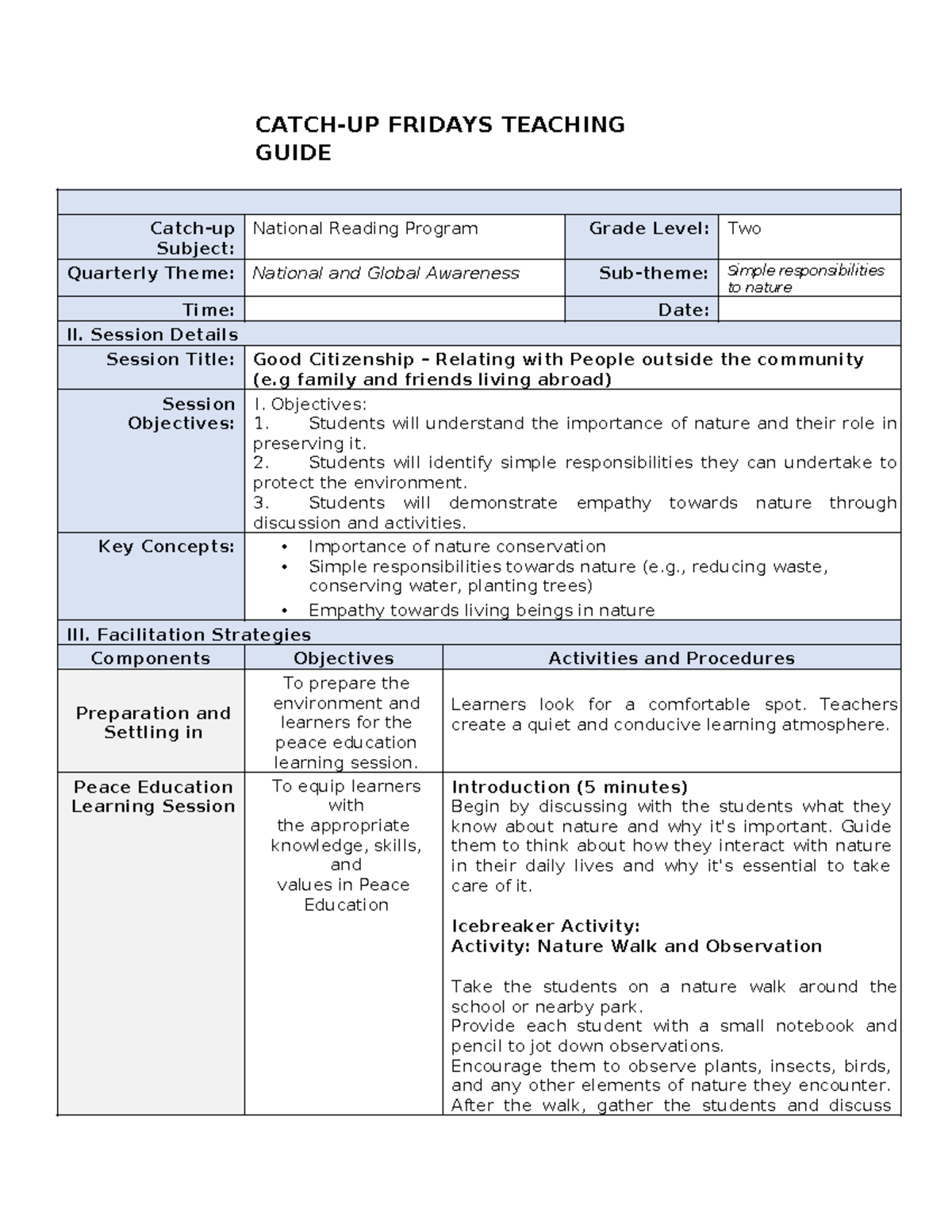 Catch UP Friday Teachers Guide Grade 2 Quarter 4 Simple ...