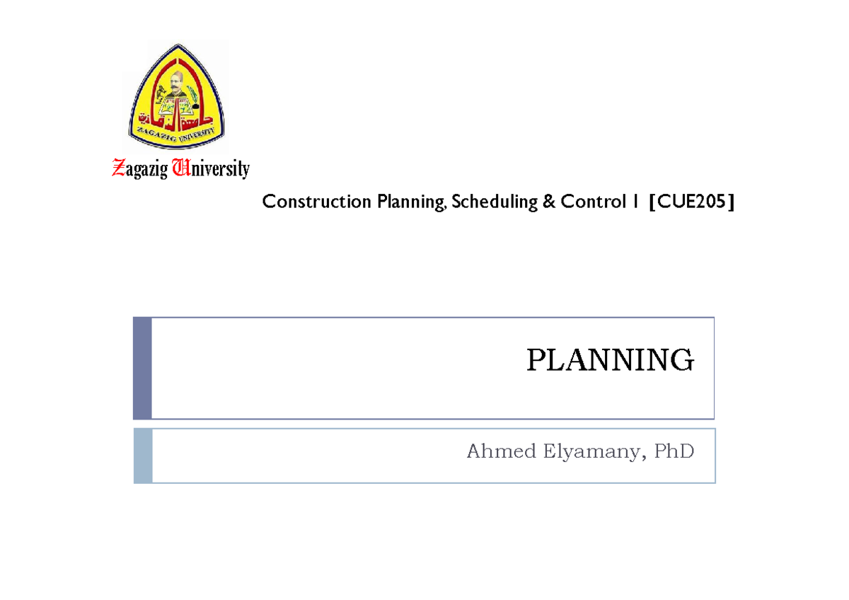Planning 2 - - Studocu