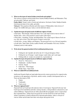 SF UNIT 3,4 - TWO MARK - TWO MARKS - UNIT 3 CORN-BASED SNACKS Write about the tortilla chip ...