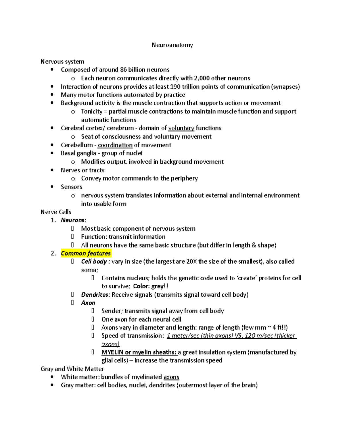 Neuro-anatomy part 1 - Neuroanatomy Nervous system Composed of around ...