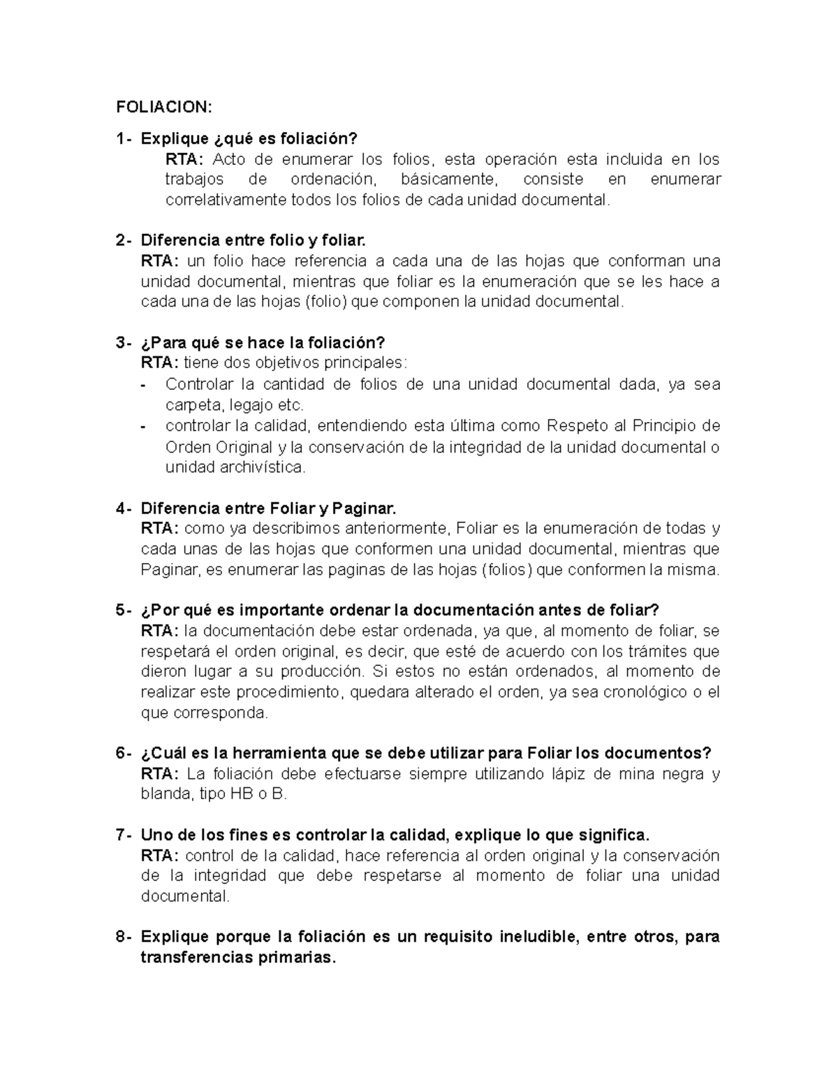 Foliacion - trabajo detallado sobre la foliación en organización de ...