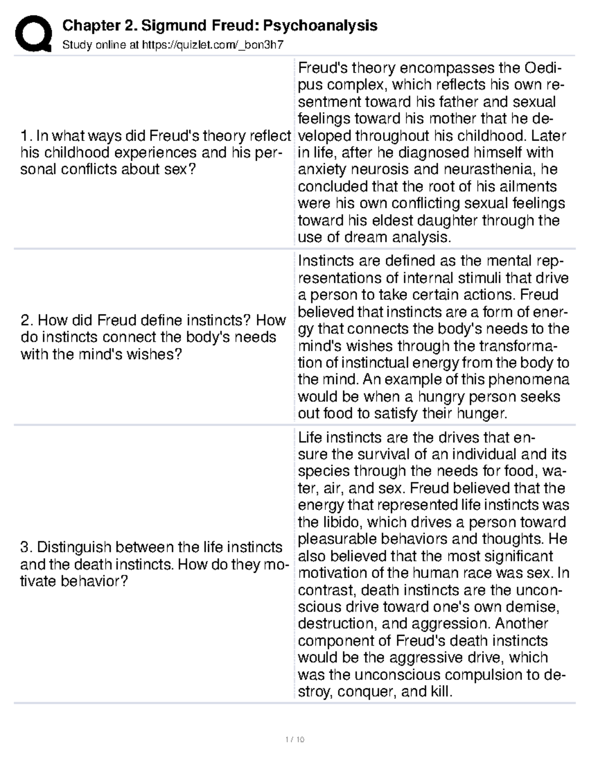 2 Sigmund Freud Review Questions - Study online at quizlet/_bon3h In ...