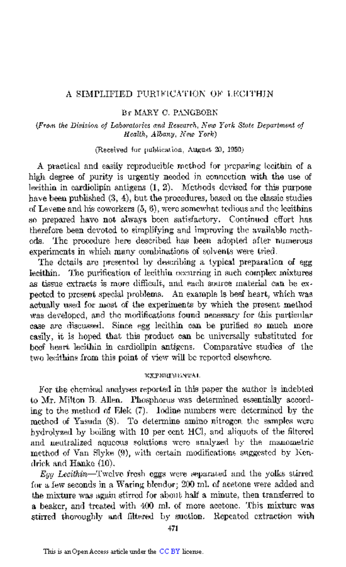 1-s2 - Notes for lab work - A SIMPLIFIED PURIFICATION OF LECITHIN BY ...