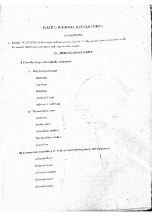 Mcq tooth development - Oral Histology - Studocu