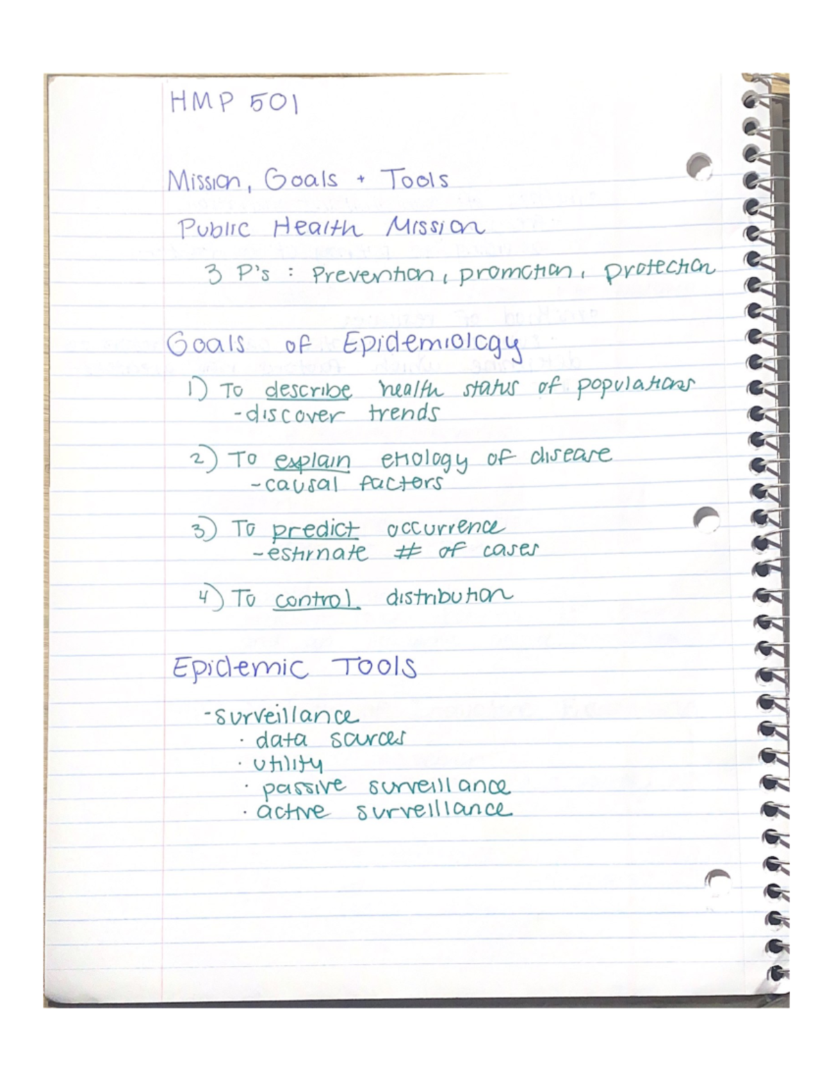 Mission, Goals + Tools - class notes - HMP 501 - Studocu