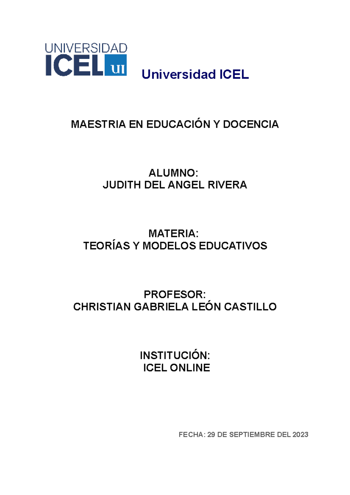 Universidad ICEL - lhsai - Universidad ICEL MAESTRIA EN EDUCACIÓN Y ...
