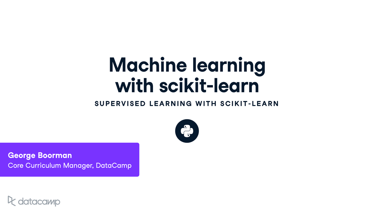 Survise learning chapter 1 - Machine learning with scikit-learn S U P E ...