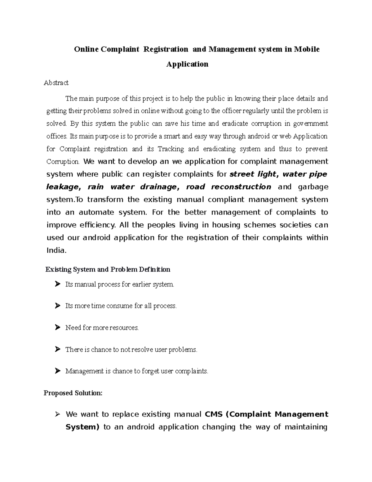 Abstract Complaint - Good - Online Complaint Registration and ...