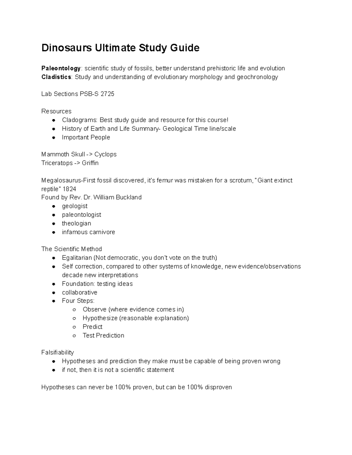 Dinosaurs Final Study Guide - Dinosaurs Ultimate Study Guide ...