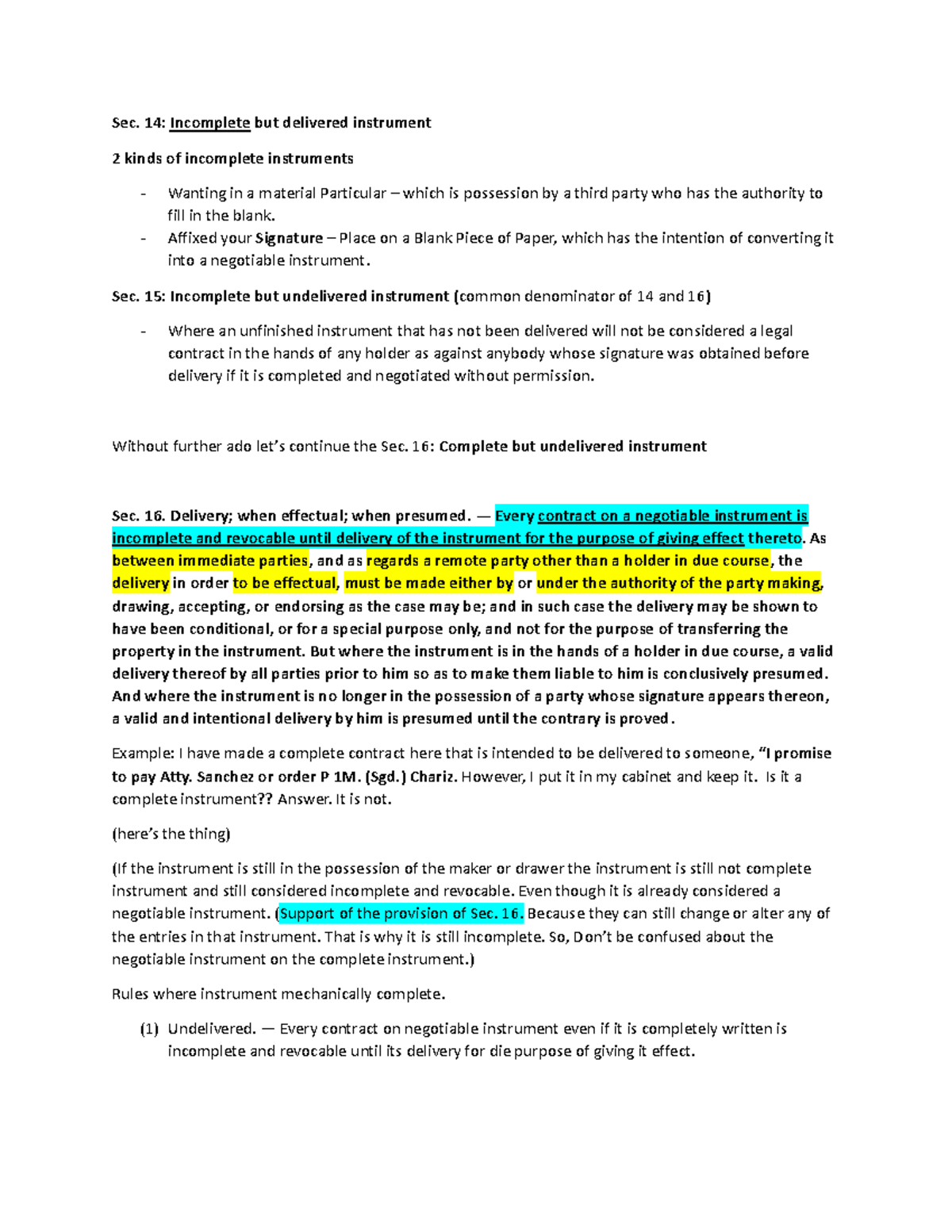 Sec 16-17 - Discusses the concept of Business Law Section 14,15,16 ...