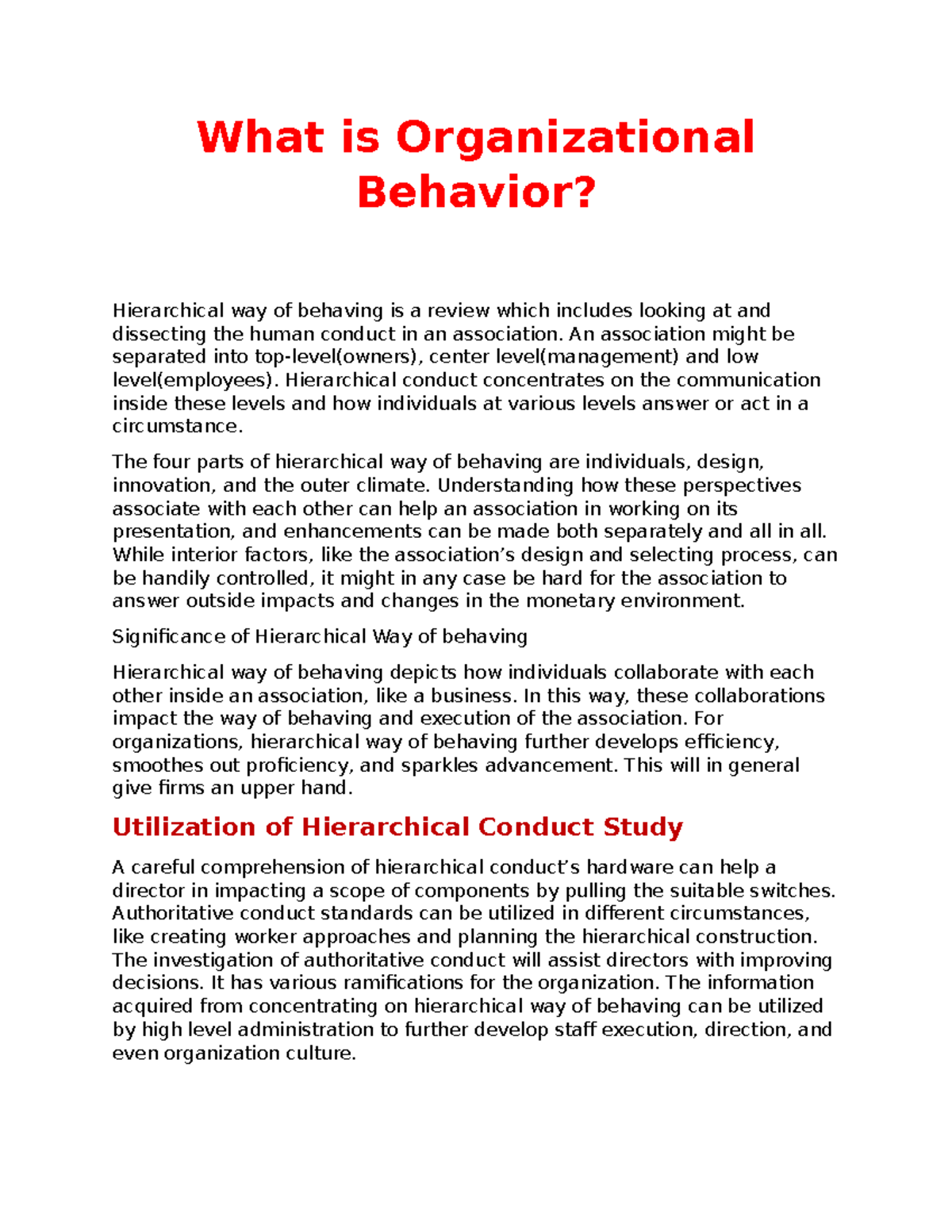 What is Organizational Behavior - What is Organizational Behavior ...