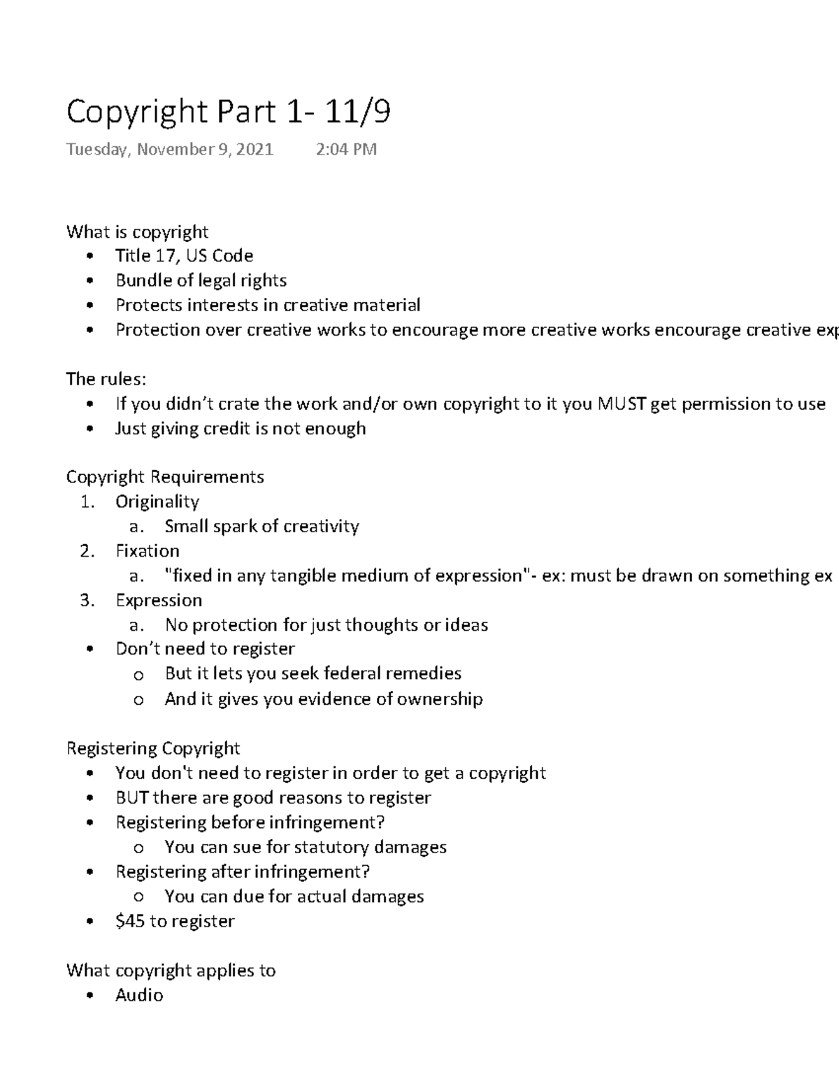 Comm Law Copyright Part 1 - What is copyright Title 17, US Code Bundle ...