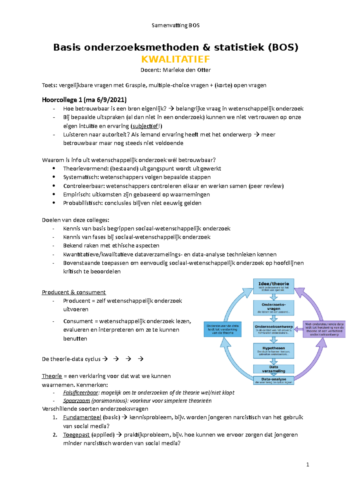 Basis onderzoeksmethoden kwalitatief - Basis van onderzoeksmethoden en ...
