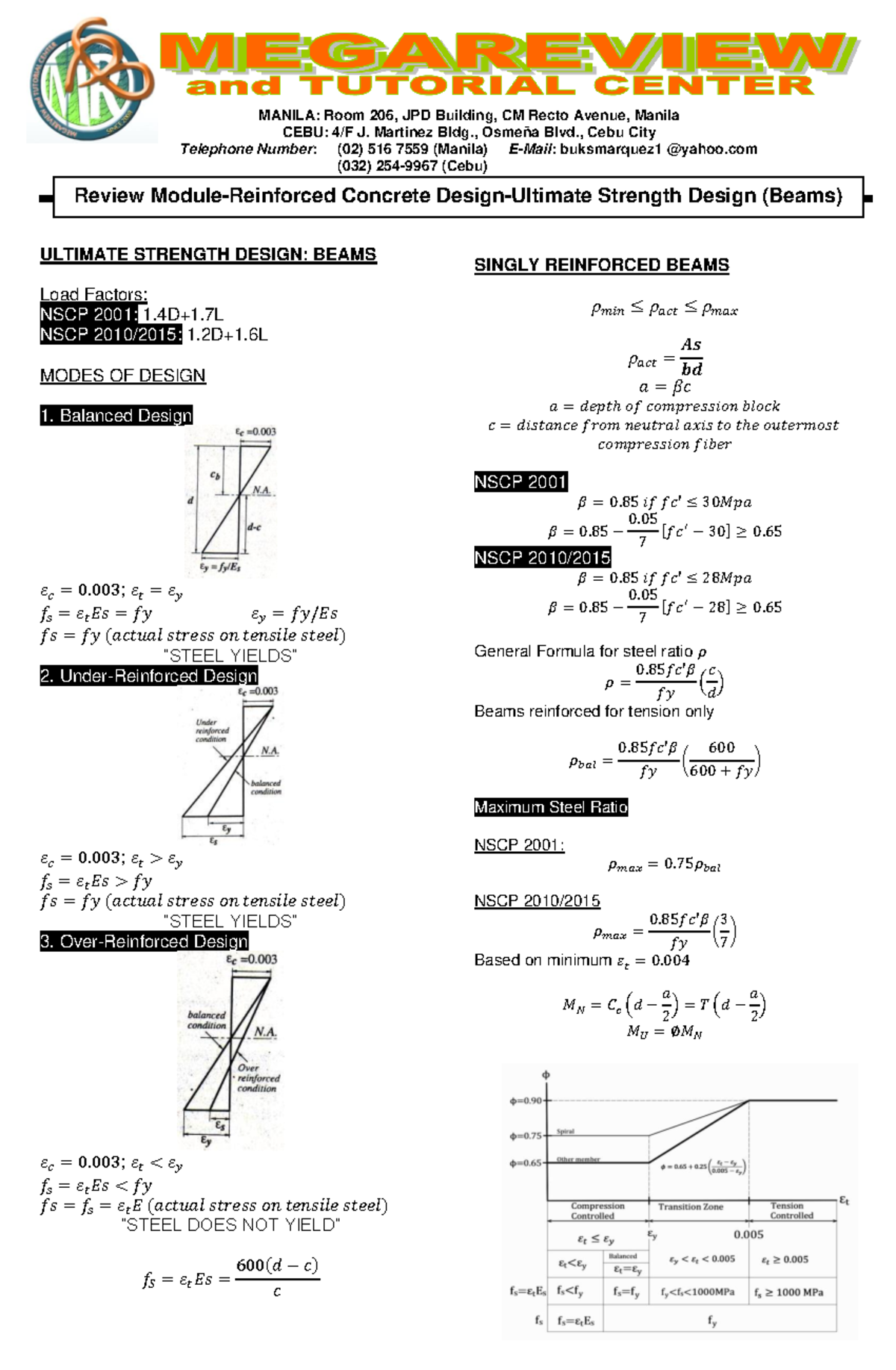 Review Module 42 - RCD 2 (USD) - Review Module-Reinforced Concrete ...