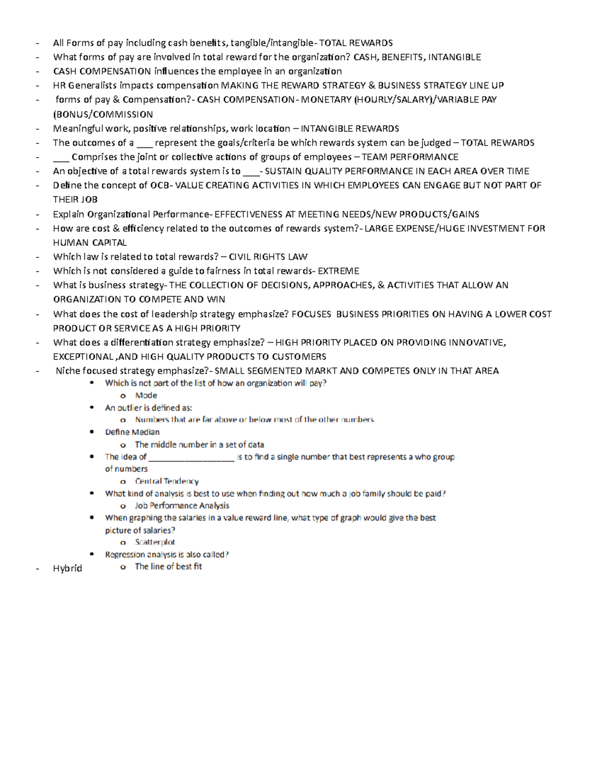 Comp and Benefits Notes - All Forms of pay including cash benefits ...