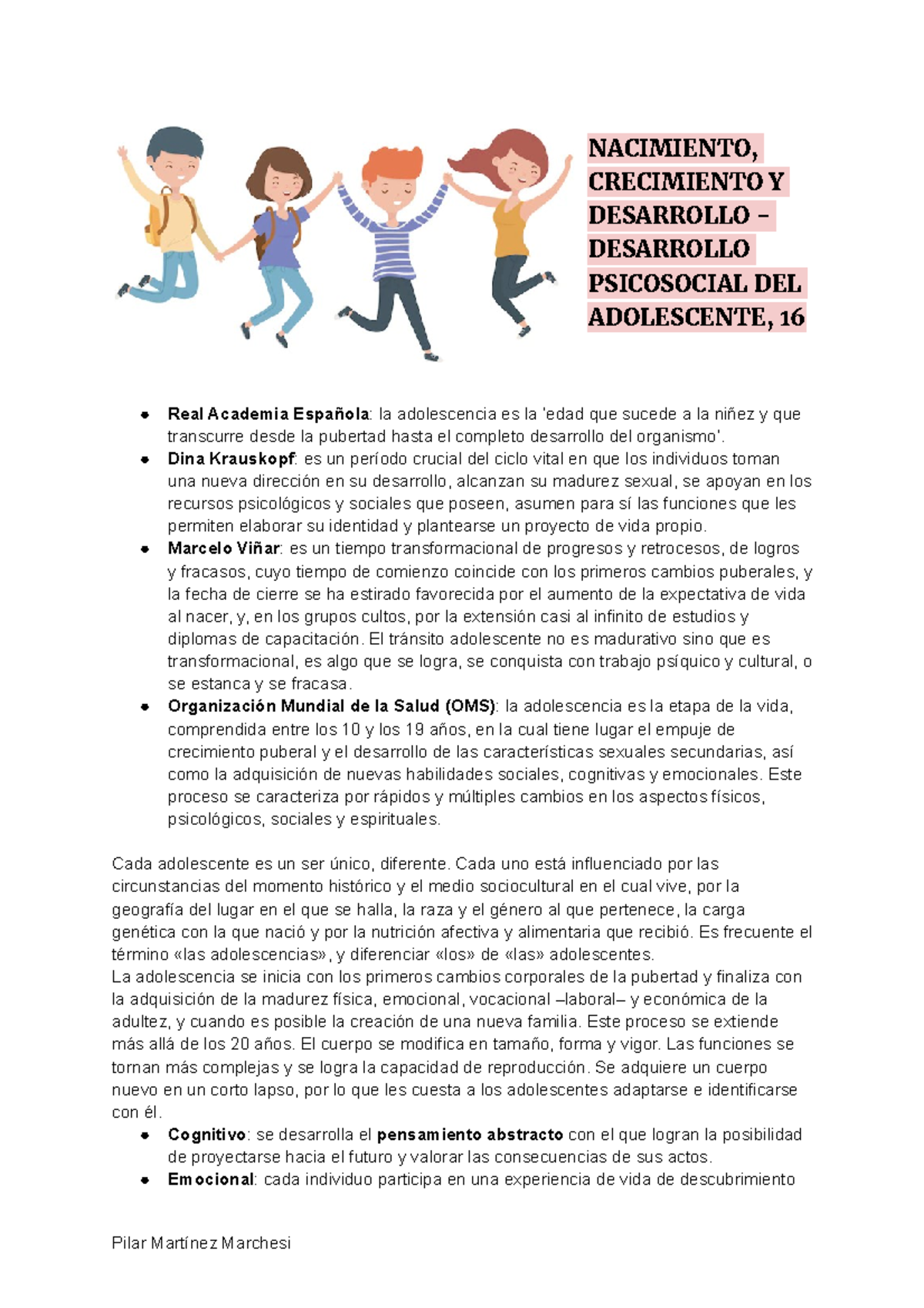 NCD 16- Desarrollo Psicosocial DEL Adolescente - NACIMIENTO, CRECIMIENTO Y DESARROLLO ...
