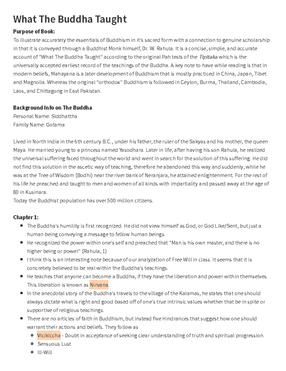 The Problem of God: What The Buddha Taught Reading Notes - What The ...