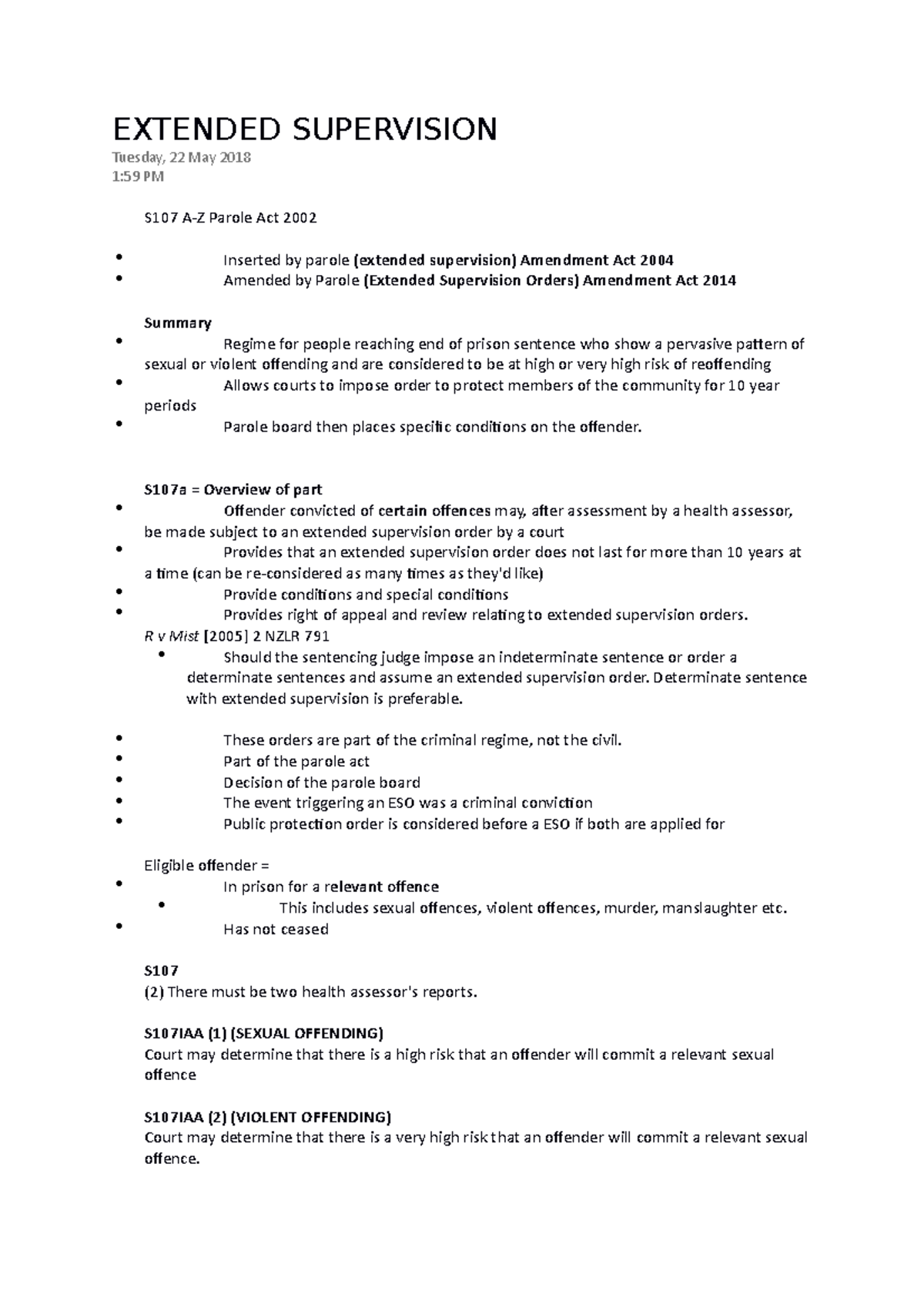 Extended Supervision - Lecture notes 10-30 - EXTENDED SUPERVISION ...