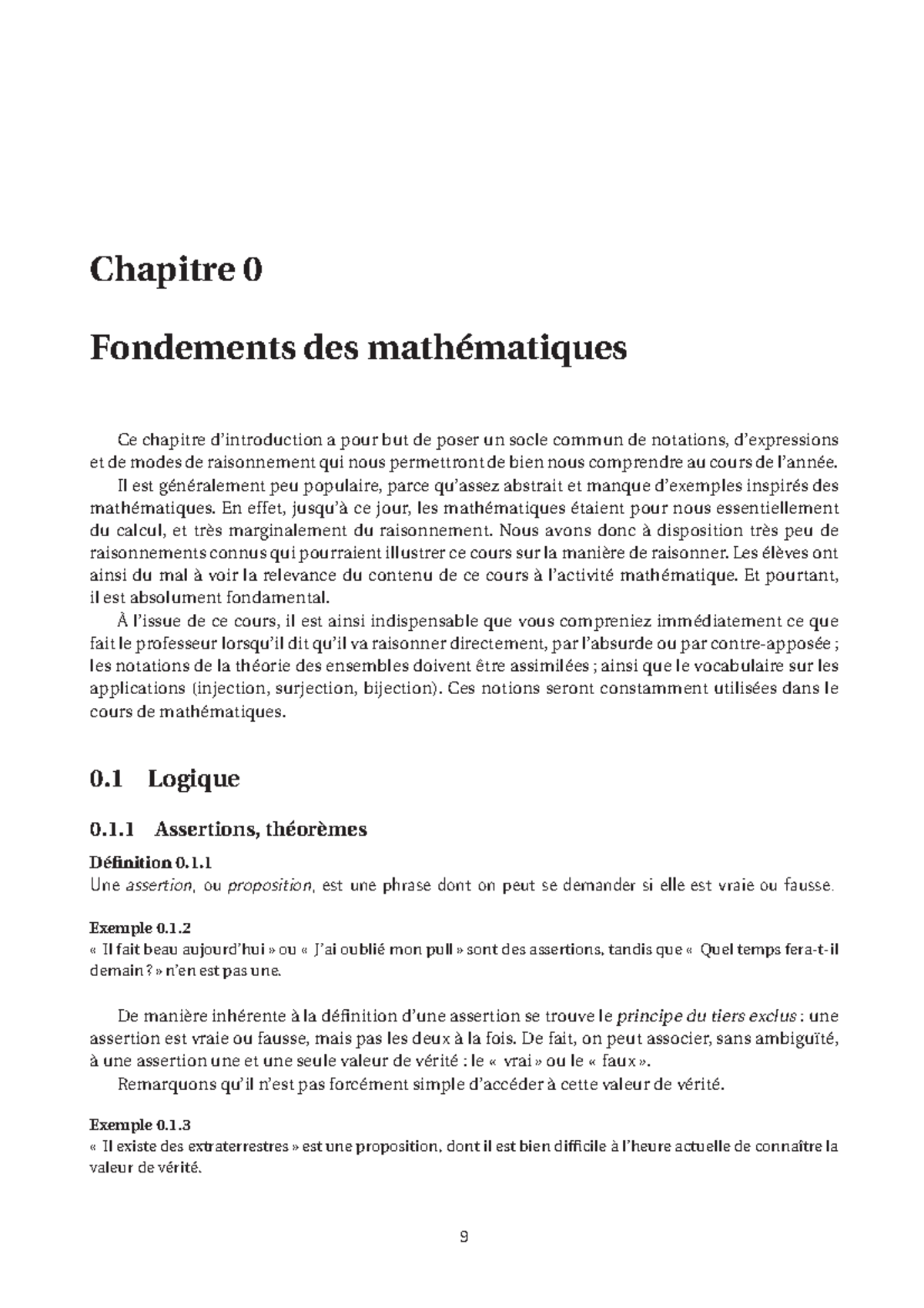 Cours-3-Mathematique - Chapitre 0 Fondements des mathématiques Ce ...