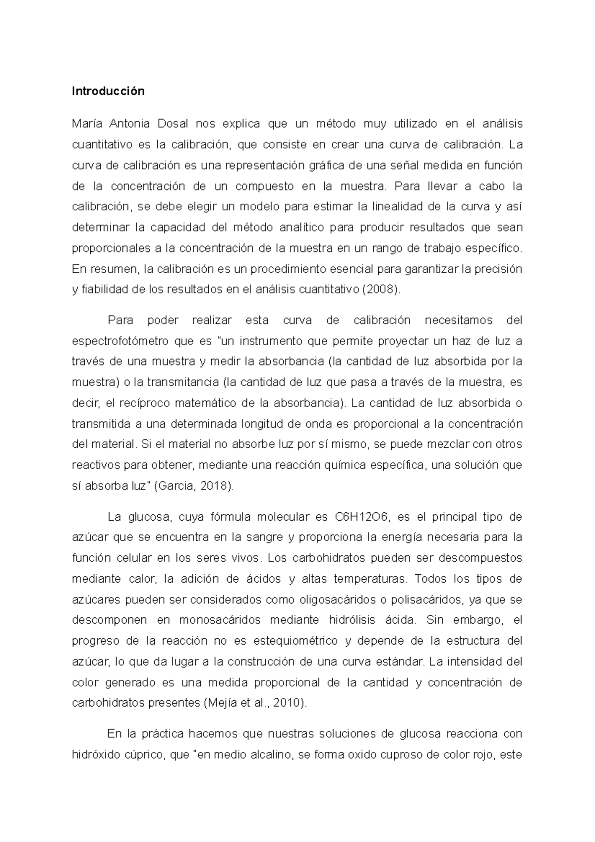 Práctica 6 CURVA PATRON DE LA GLUCOSA - Introducción María Antonia ...