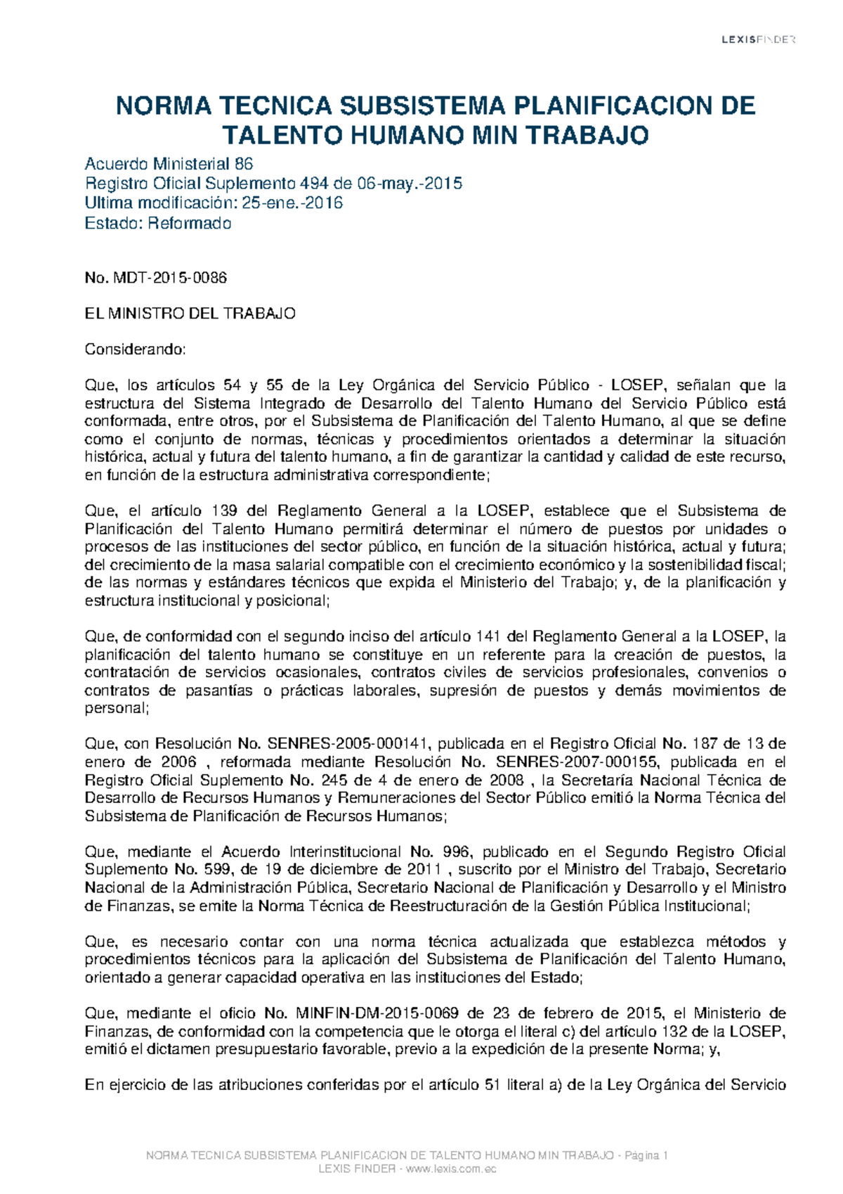 Norma Tecnica Subsistema Planificacion DE Talento Humano Mtrabajo - NORMA TECNICA SUBSISTEMA ...